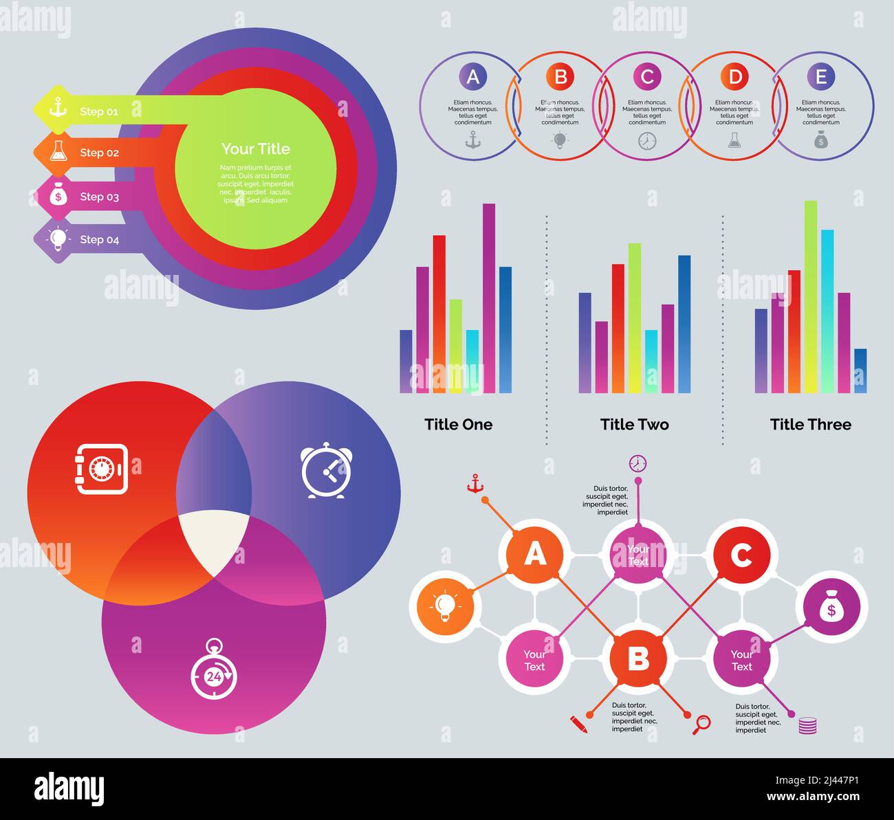 Presentation design set. Can be used for presentations, annual report ...