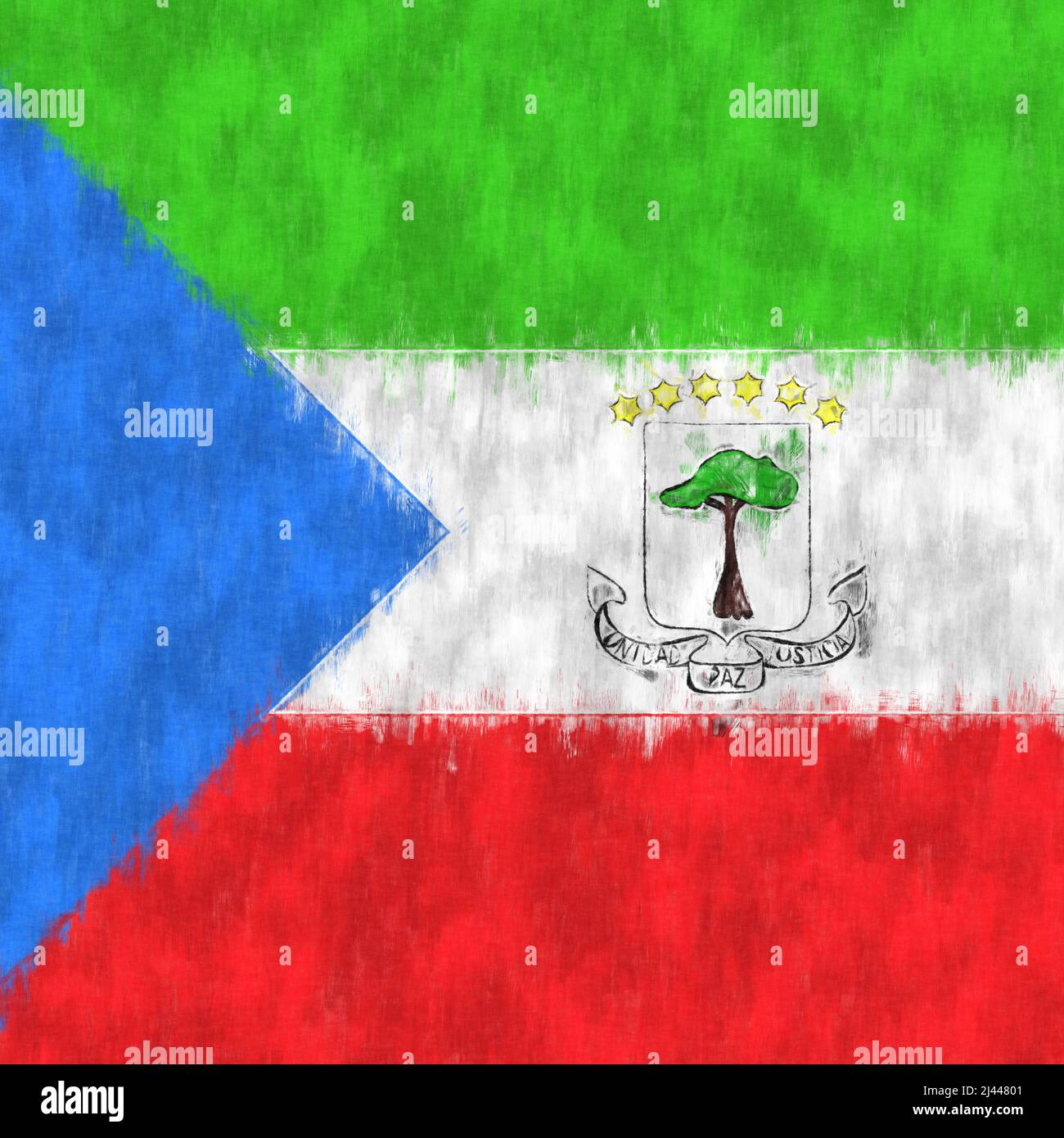 Equatorial oil painting. Equatorial emblem drawing canvas. A painted ...