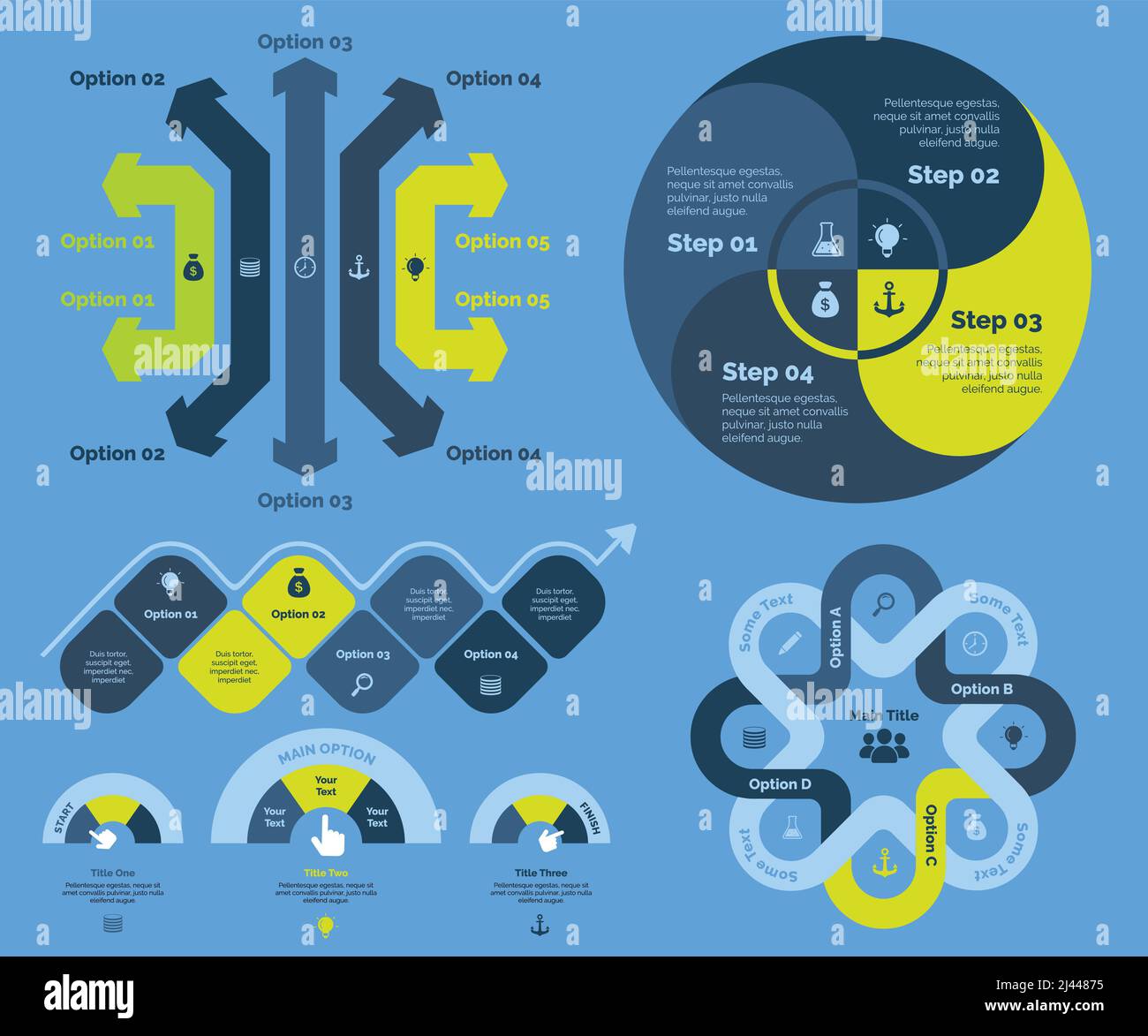 Option for business chart. Creative concept for infographic, various ...