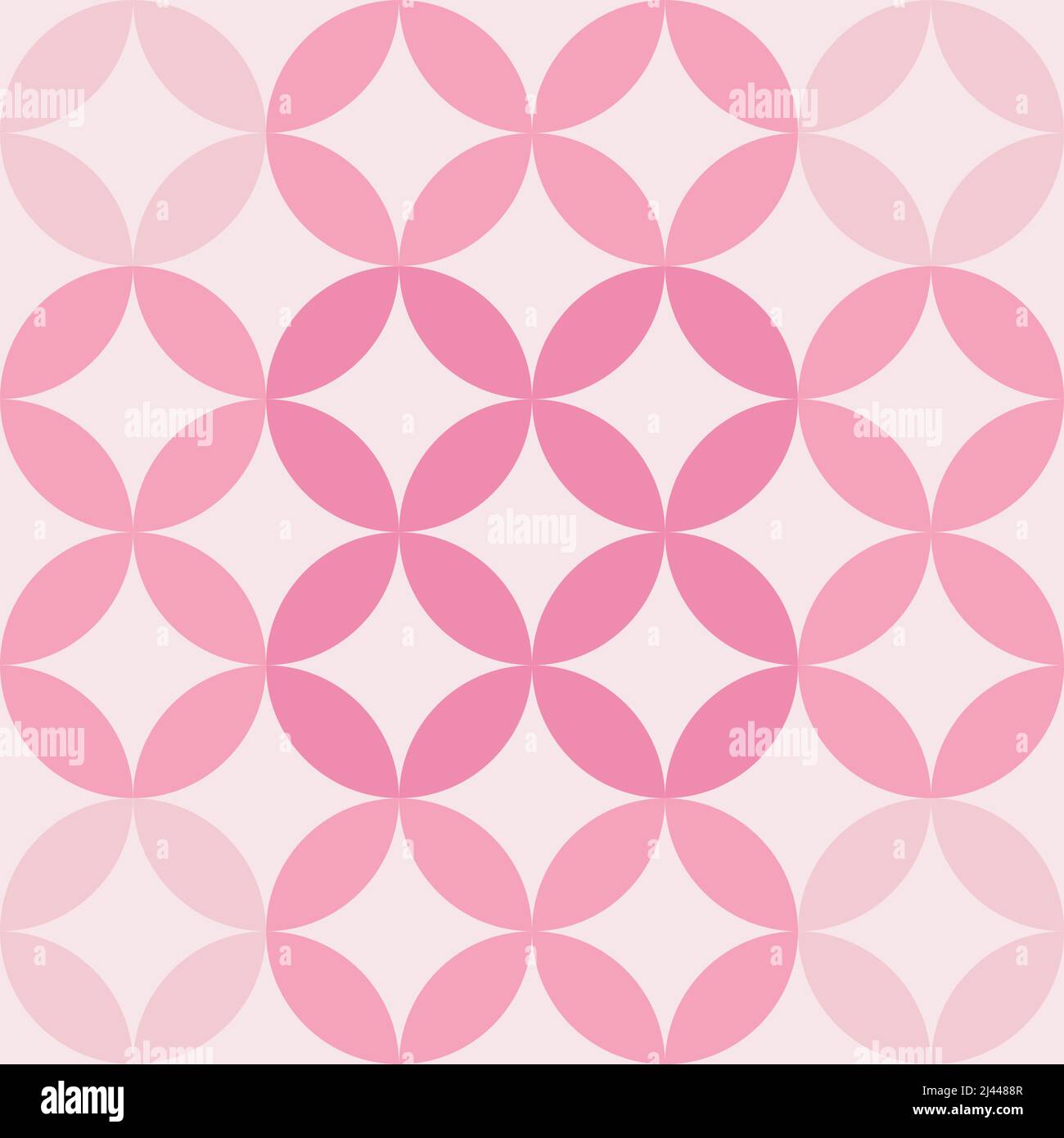 Pink Four Leaf circle tile seamless pattern. Digital illustration ...