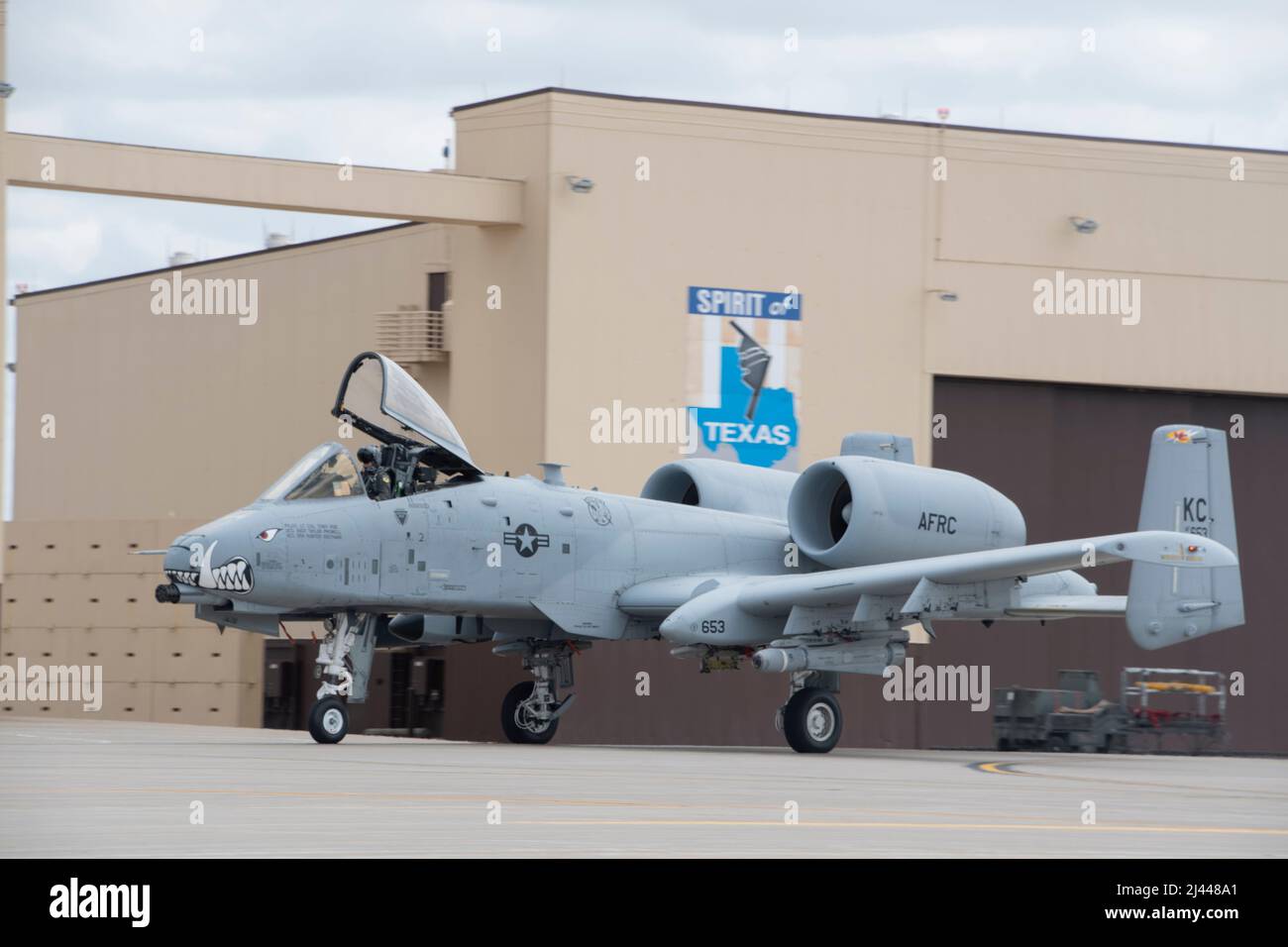 A pilot pops the canopy of an A-10C Thunderbolt II as it taxies to the ...