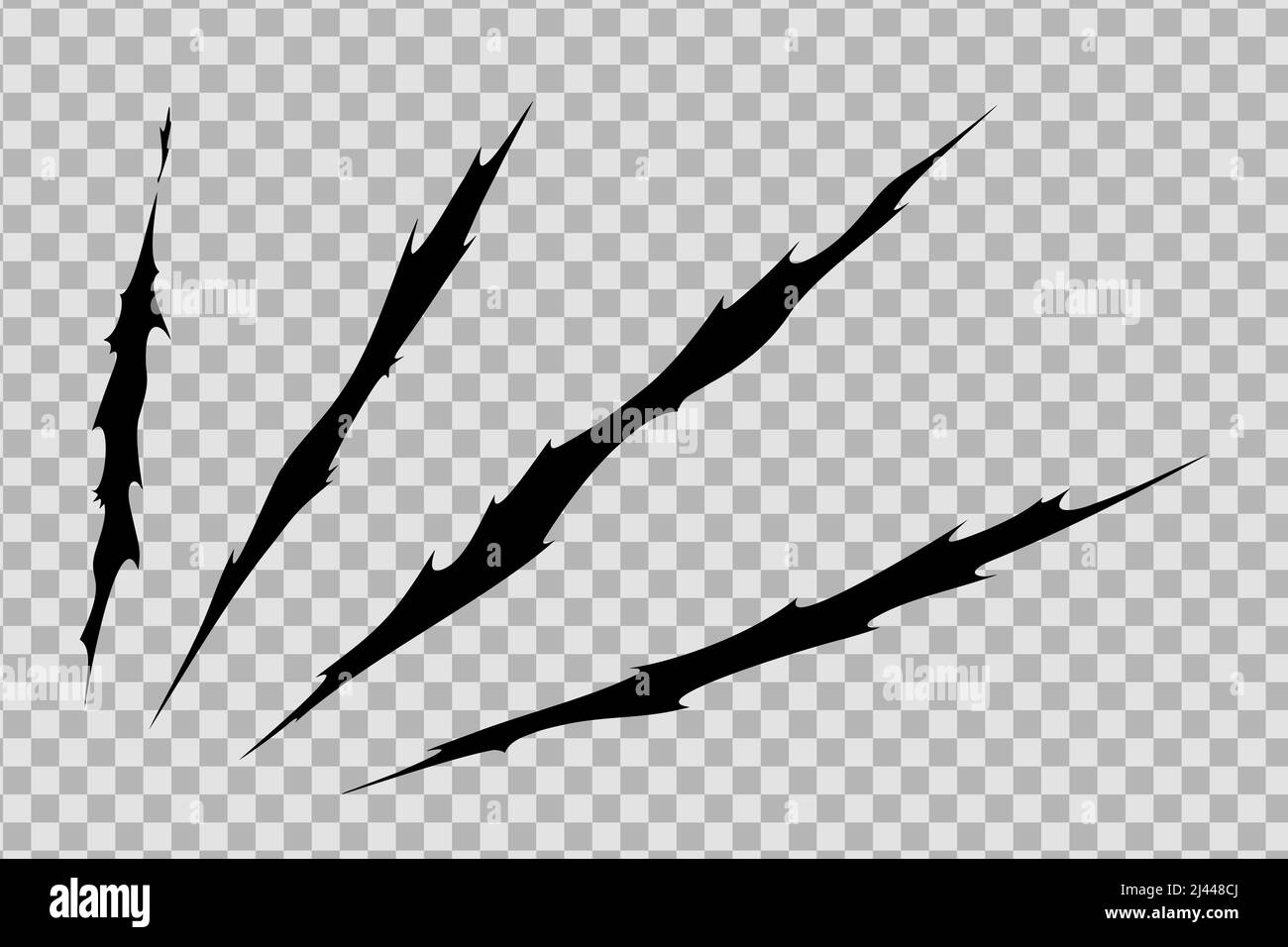 Claw scratches of wild animal. Cat scratches marks isolated in ...