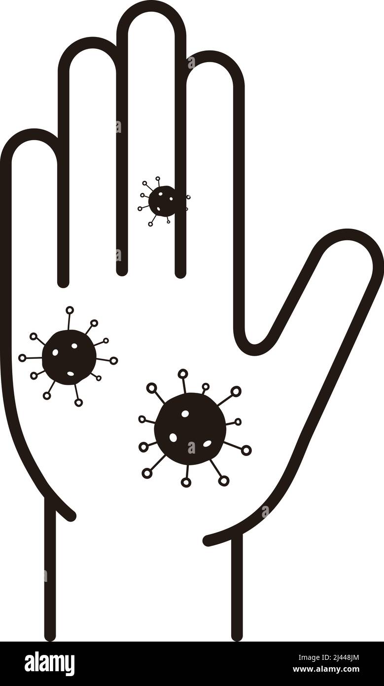 Human hand with virus Stock Vector Image & Art - Alamy