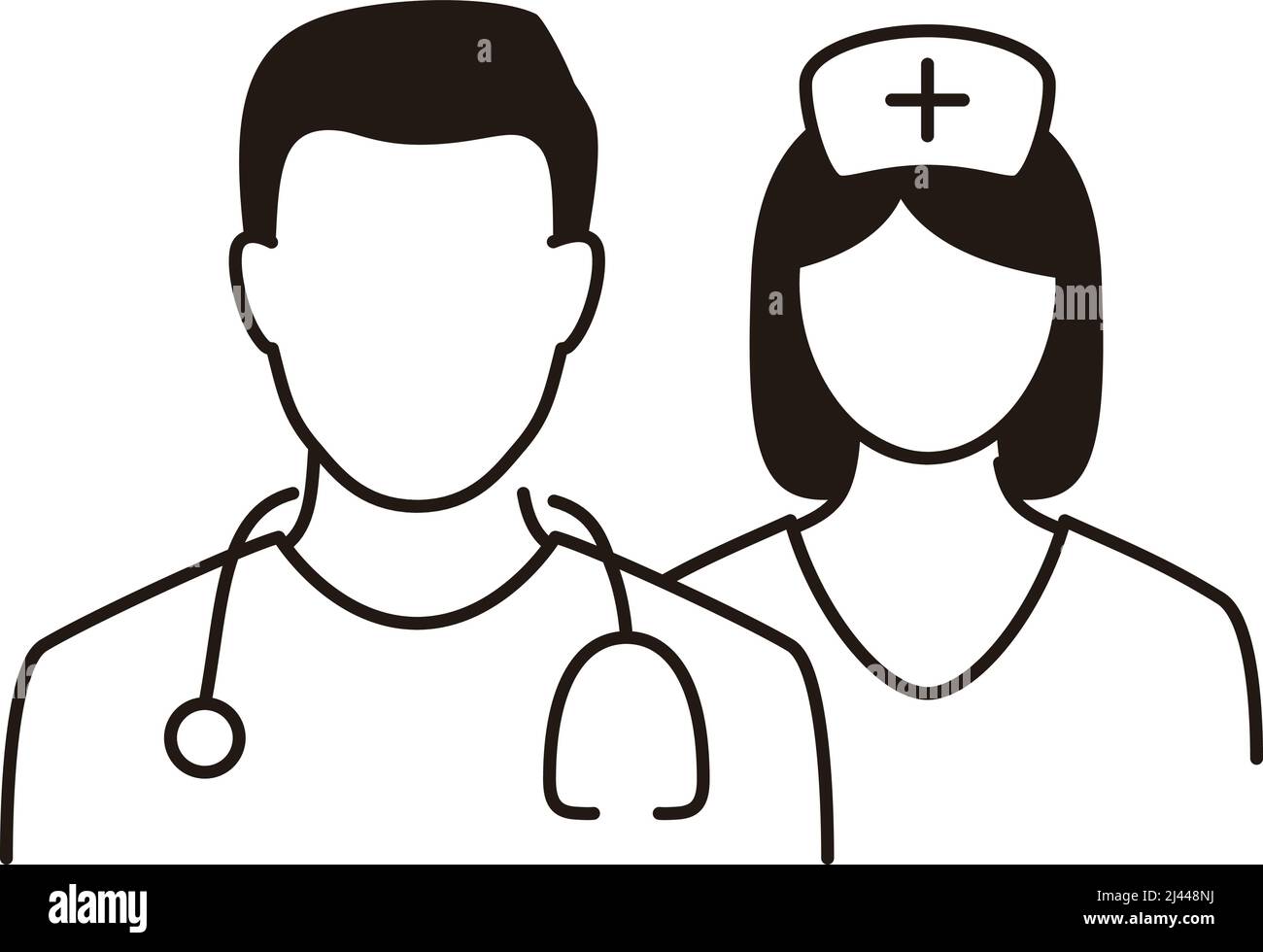 Doctor and nurse line vector icons Stock Vector Image & Art - Alamy