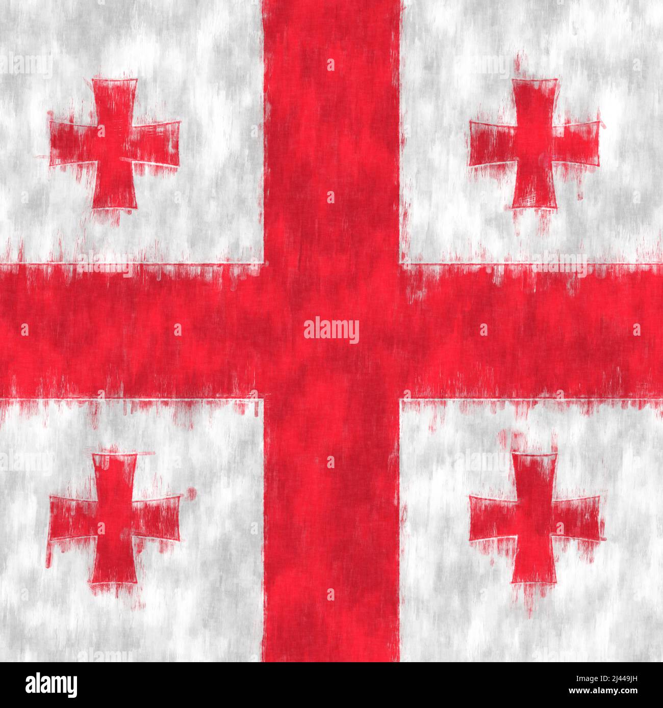 Georgia oil painting. Georgian emblem drawing canvas. A painted picture ...