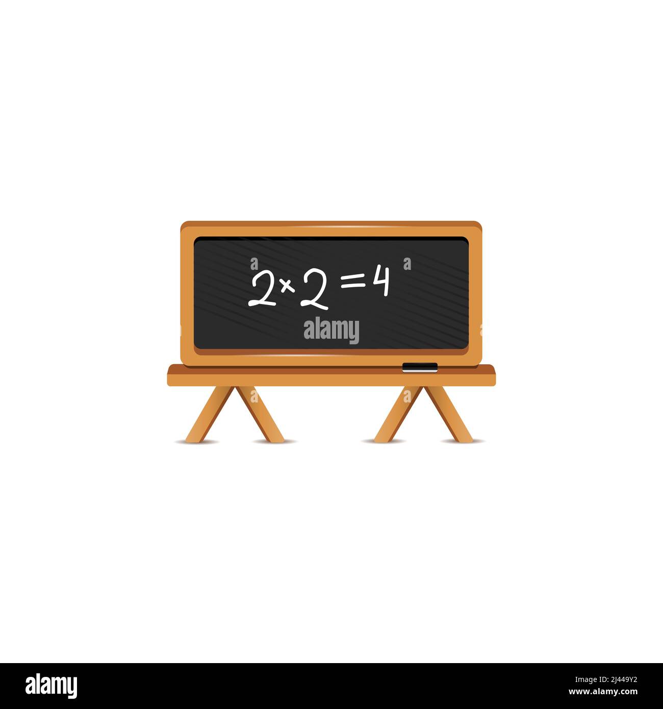 Realistic image of blackboard with formula. Arithmetic, lesson ...
