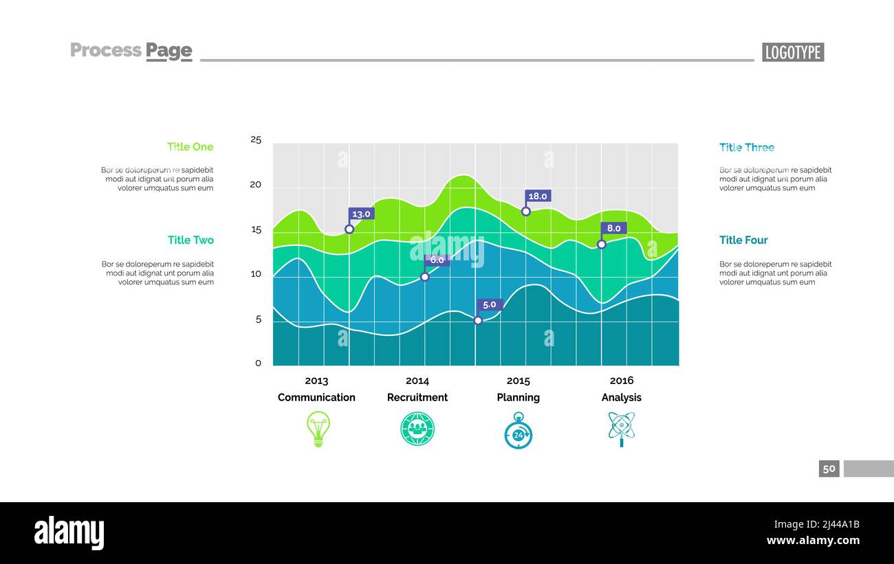 Detailed colorful graph slide template. Business data. Graph, diagram ...