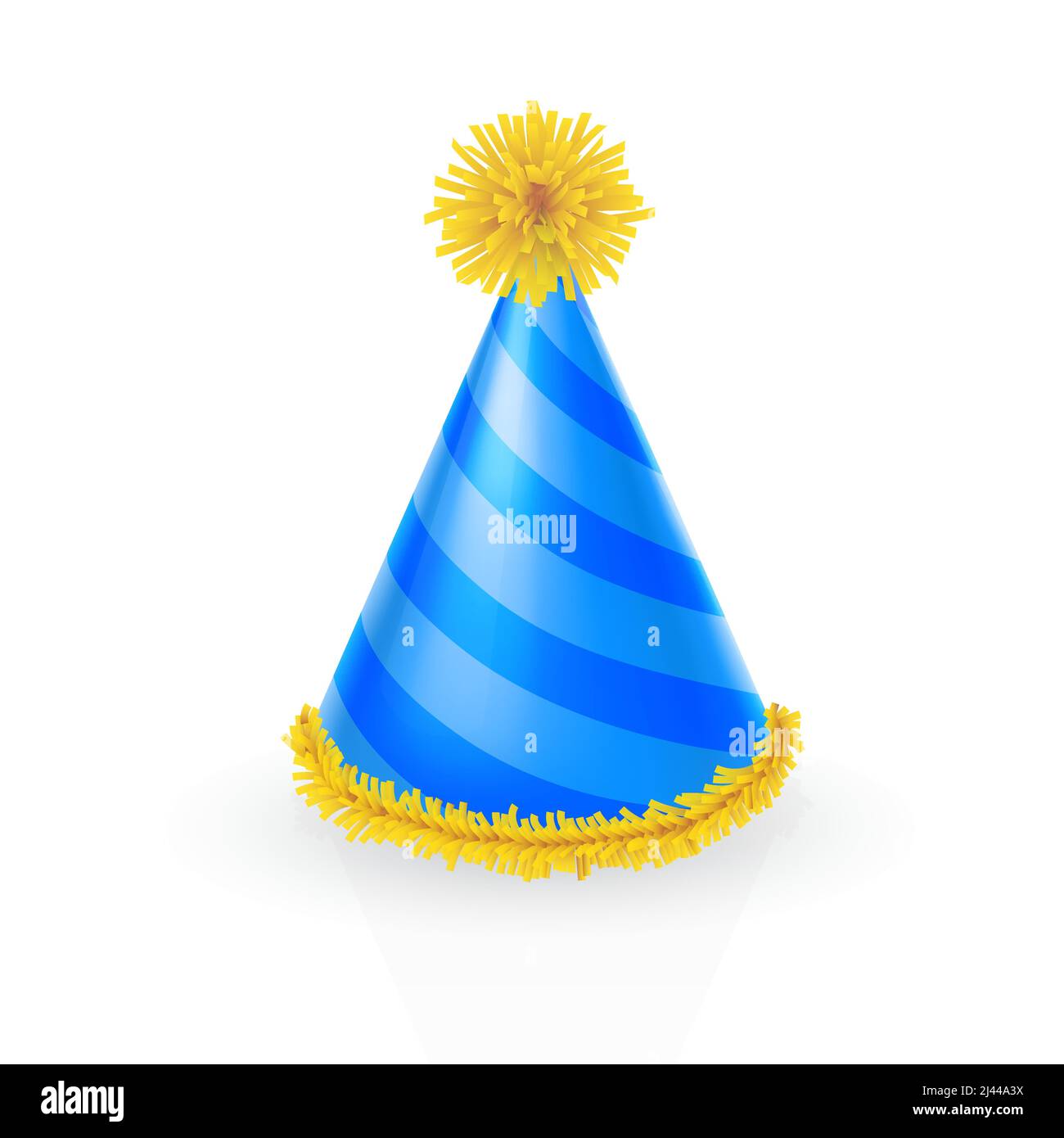 Decorated party hat with strips. Celebration, design, fun. Birthday ...