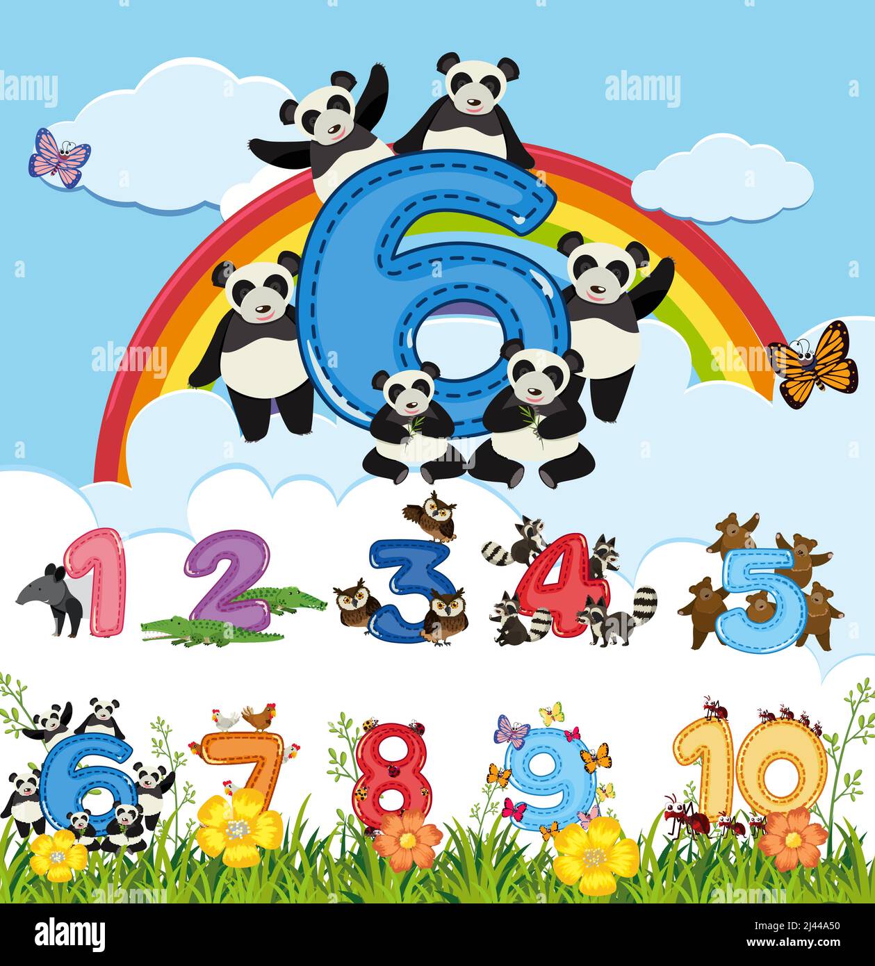 Counting numbers from zero to nine illustration Stock Vector Image ...