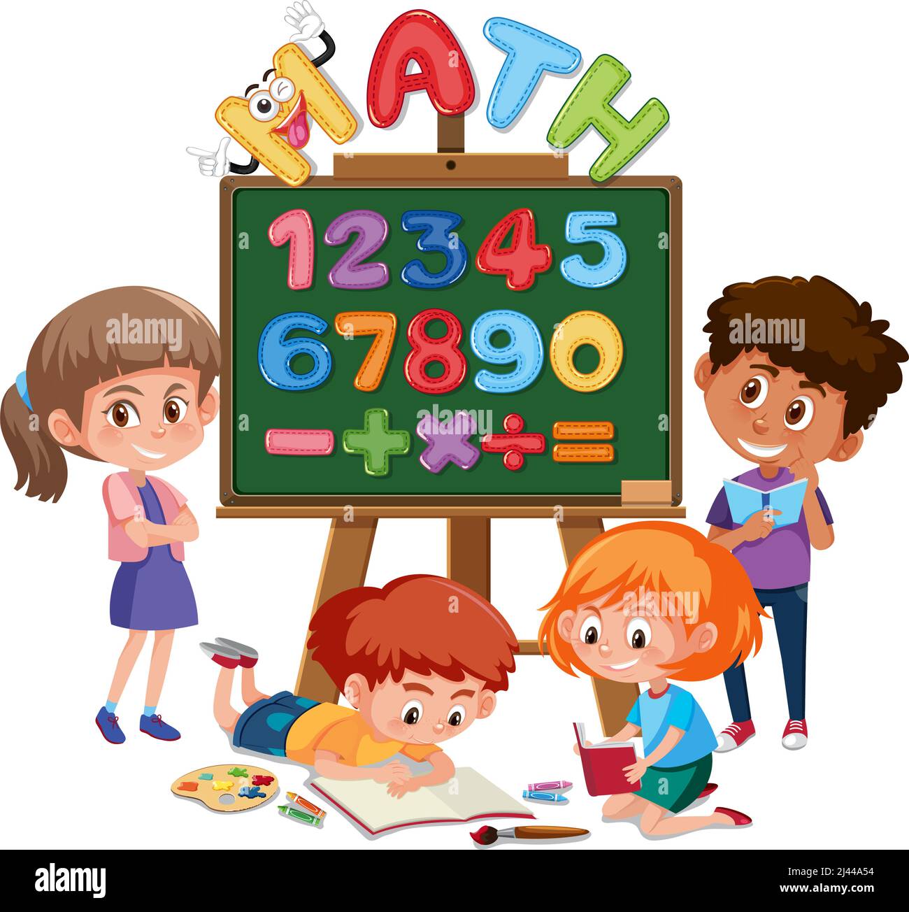 Classroom Clipart Numbers Cartoon