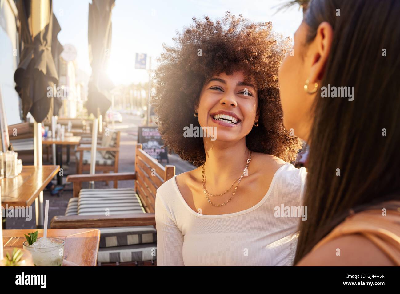 Catching up with friends outside hi-res stock photography and images ...