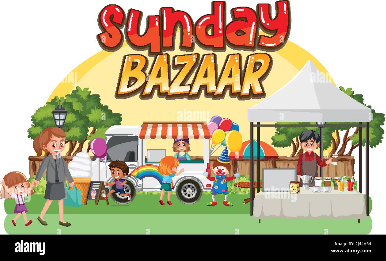 Sunday flea market Stock Vector Images - Alamy