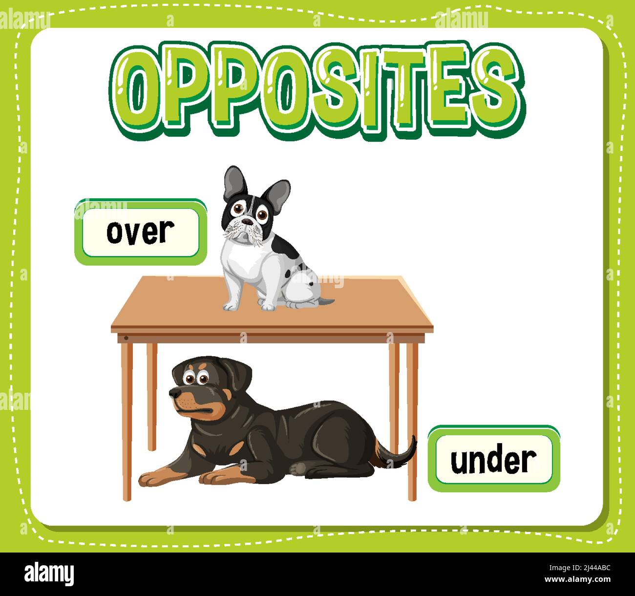 Opposite words for over and under illustration Stock Vector Image & Art ...