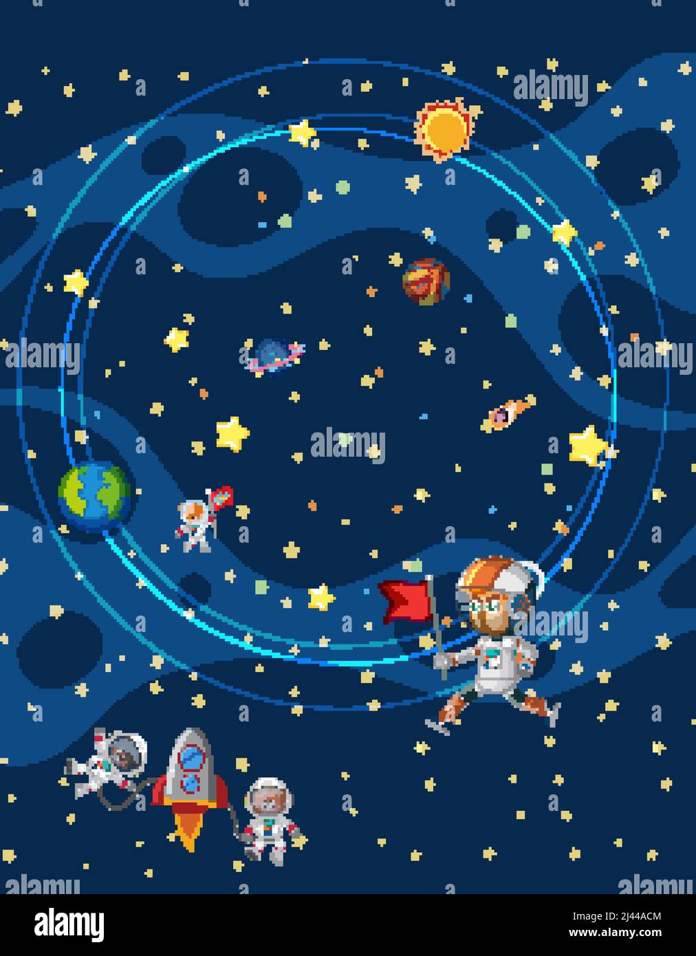 Astronaut exploring the space illustration Stock Vector Image & Art - Alamy