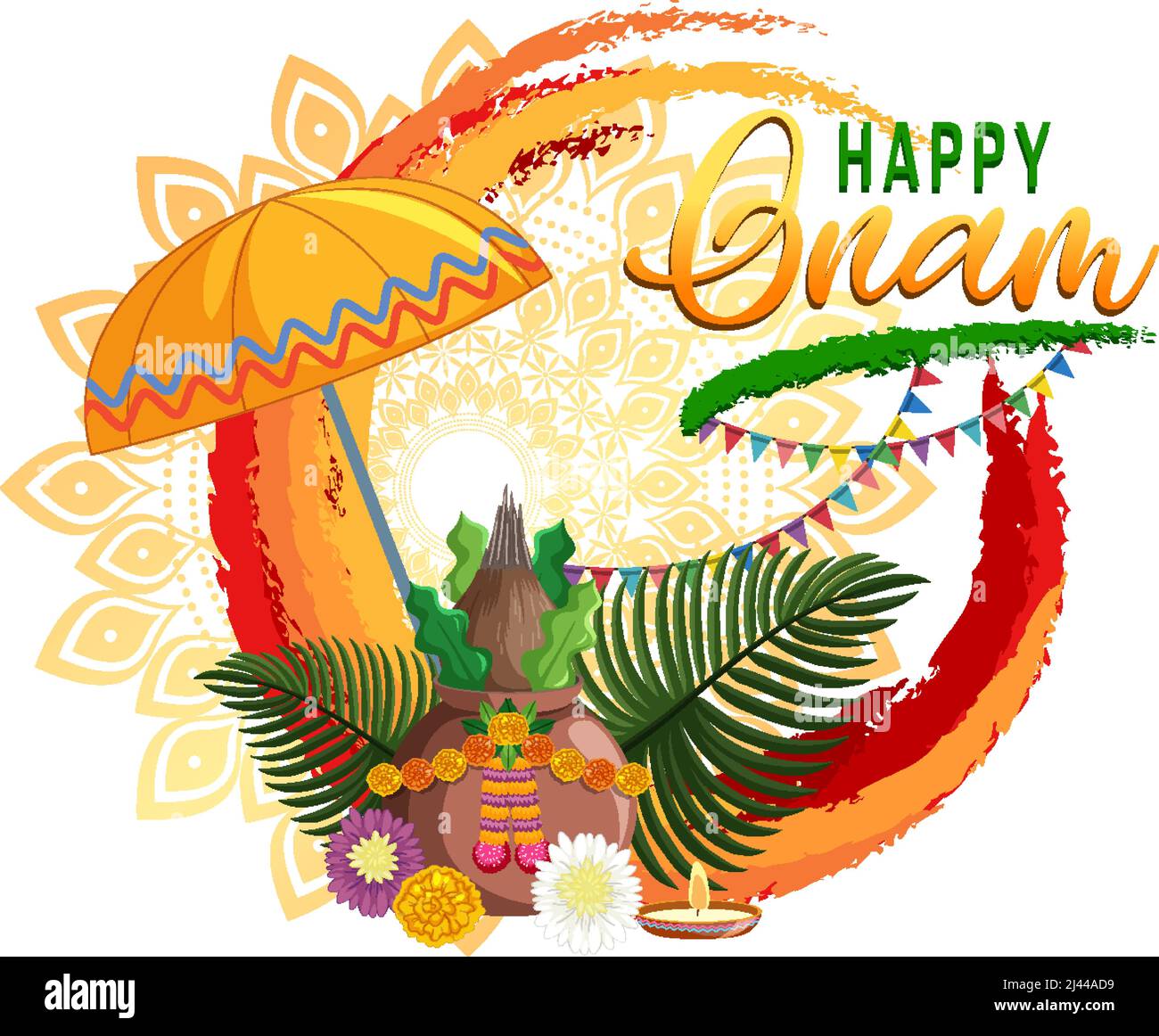 Onam Hindu harvest festival poster illustration Stock Vector Image ...