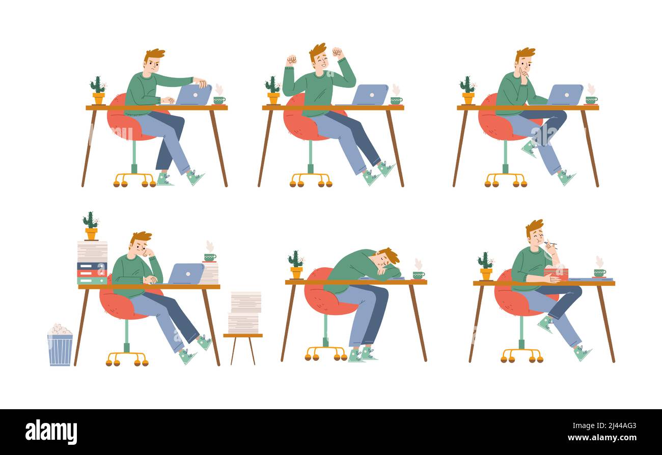 Employee eating computer Stock Vector Images - Alamy