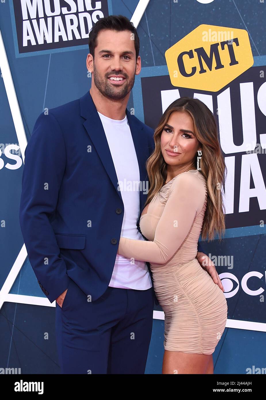 Nashville, USA. 11th Apr, 2022. Eric Decker and Jessie James Decker at the 2022 CMT Music Awards ...