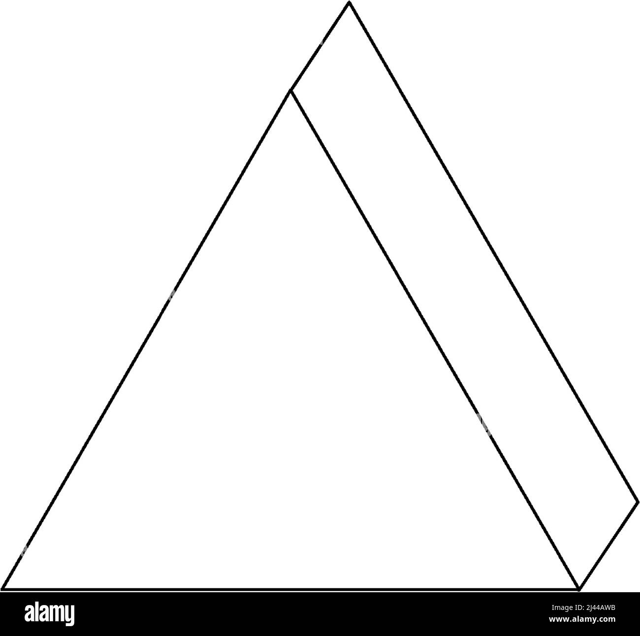 Triangle shape black and white doodle character illustration Stock ...