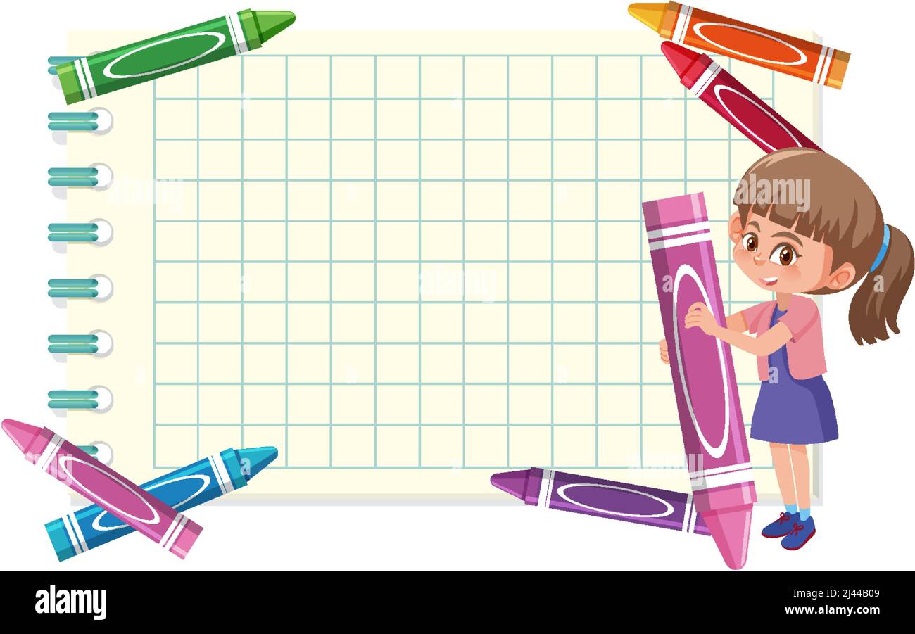 Empty board template with children cartoon character illustration Stock ...