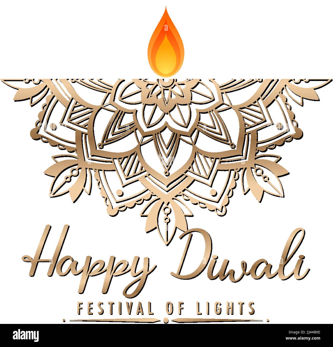 Happy Diwali Festival Of Lights Poster Illustration Stock Vector Image