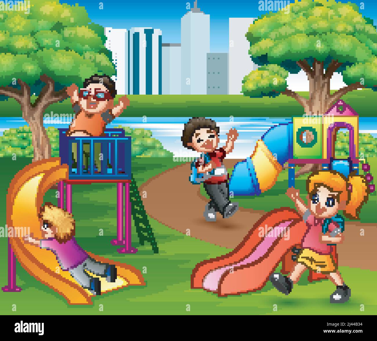 Cartoon School Playground