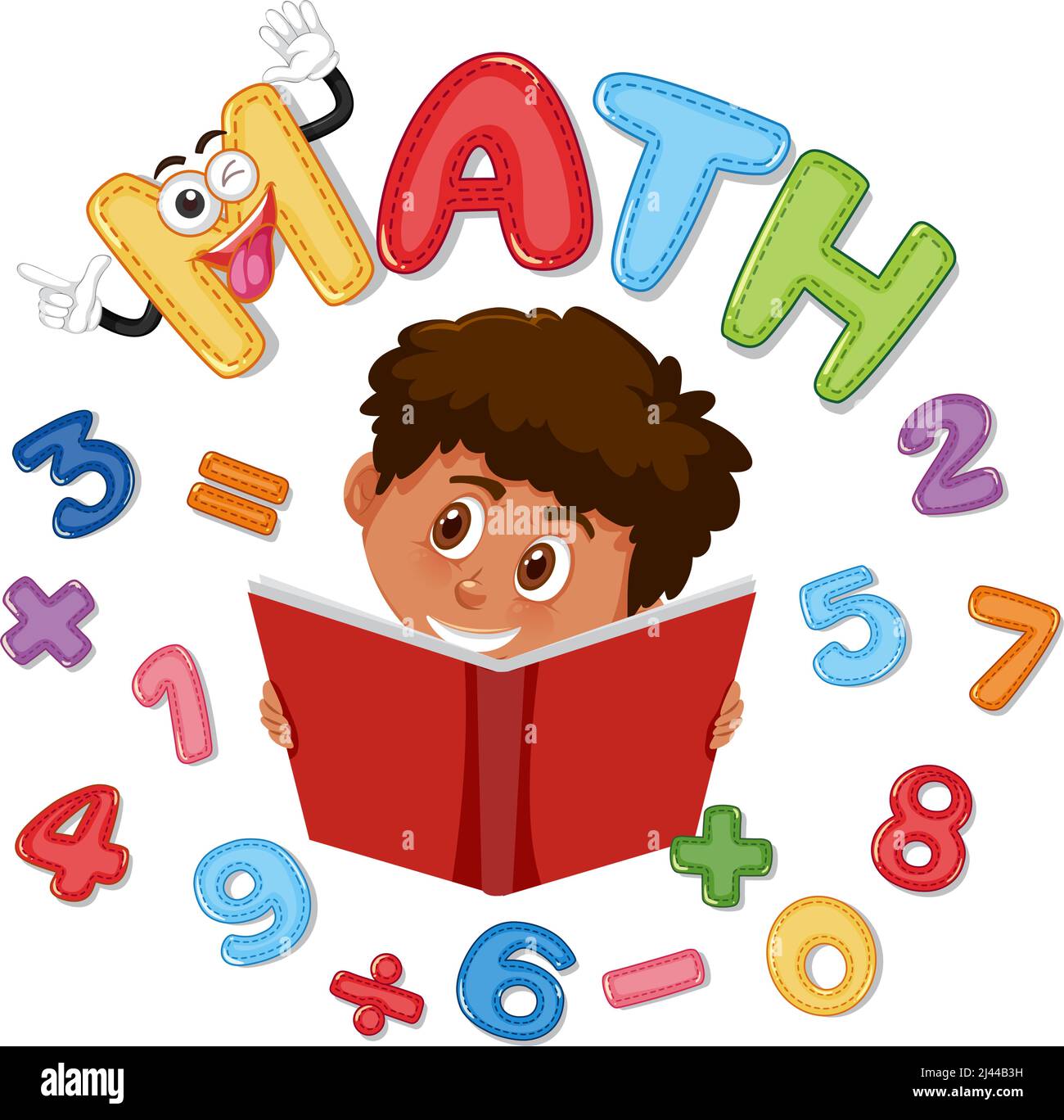 Font design for math with girl and numbers illustration Stock Vector ...