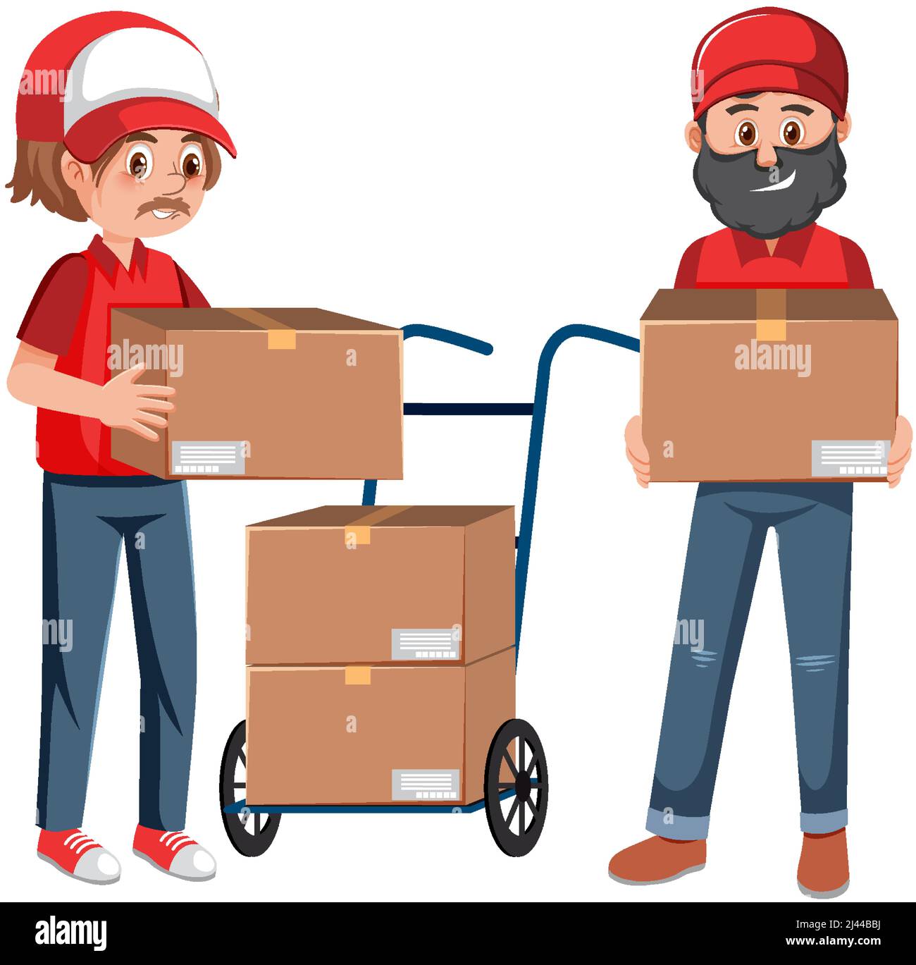 Delivery man with package illustration Stock Vector Image & Art - Alamy
