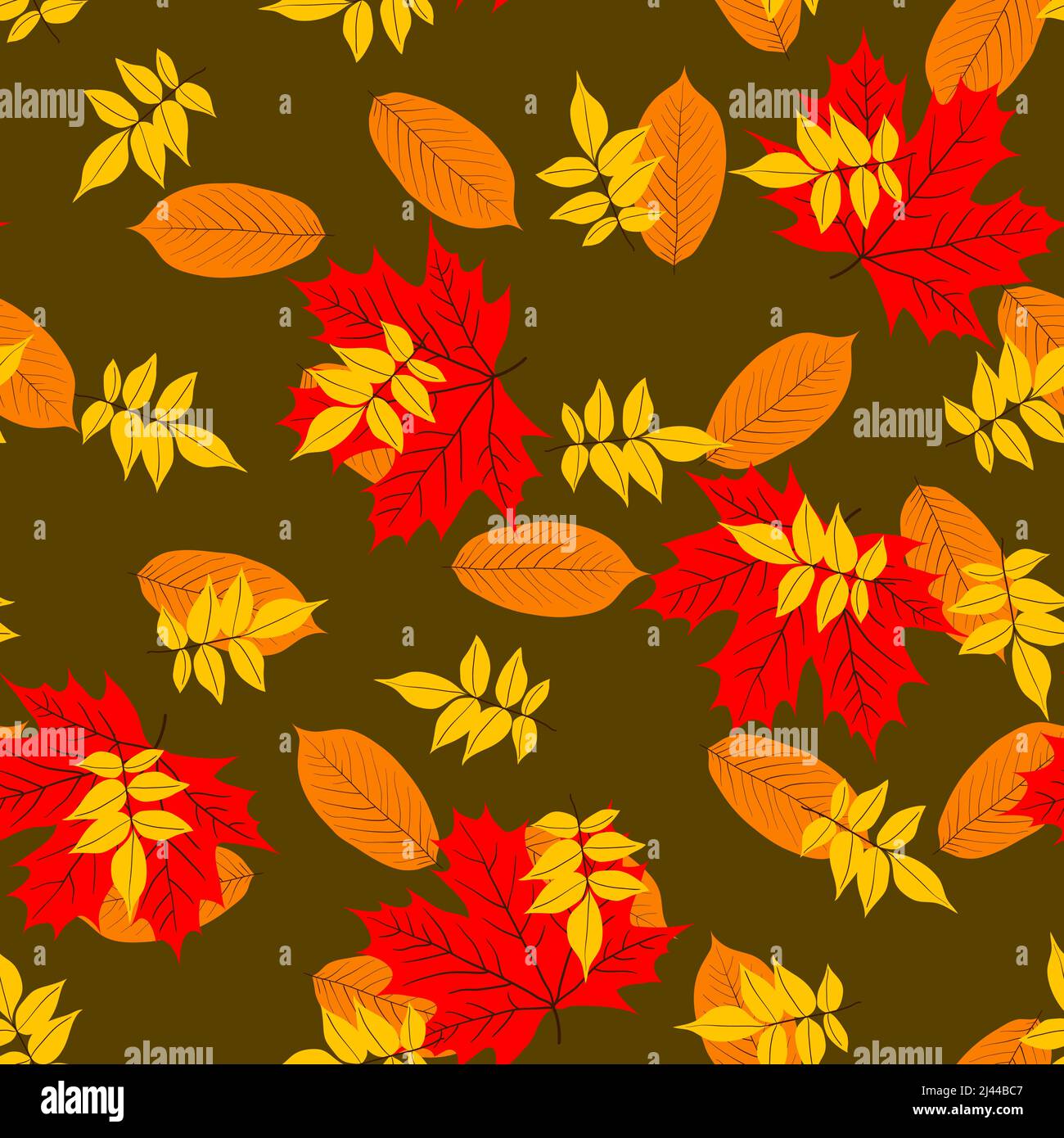 seamless pattern of autumn leaves. vector illustration Stock Vector ...