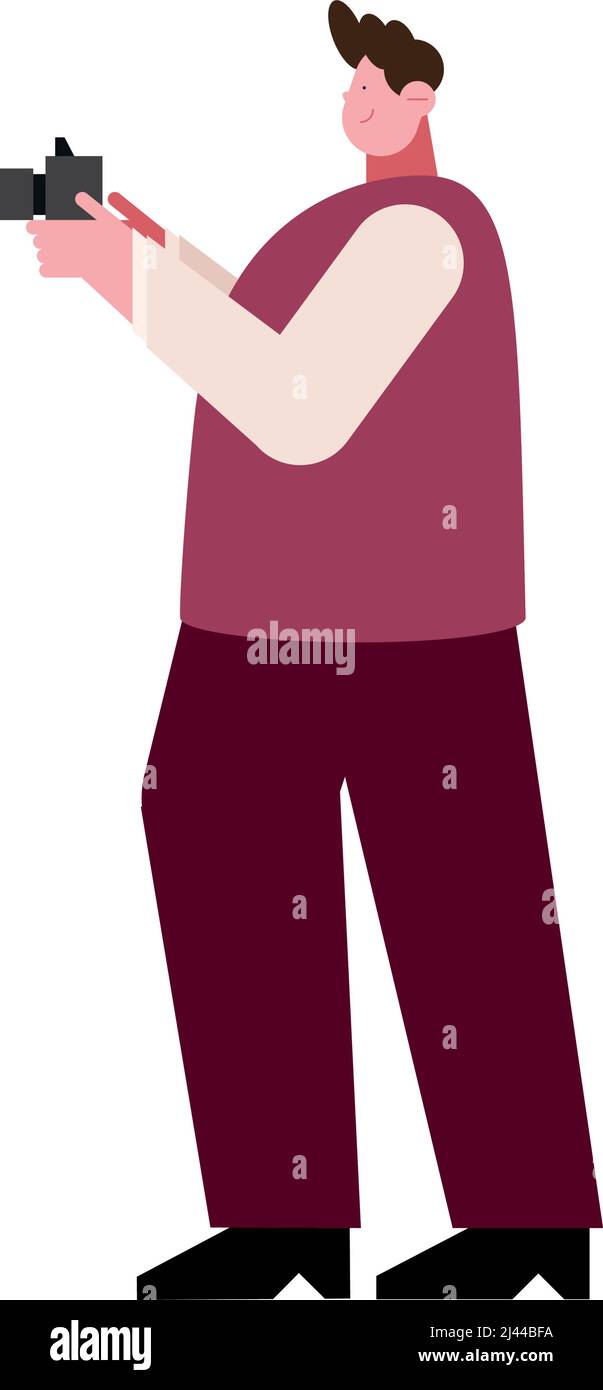elegant male wedding photographer character Stock Vector Image & Art ...