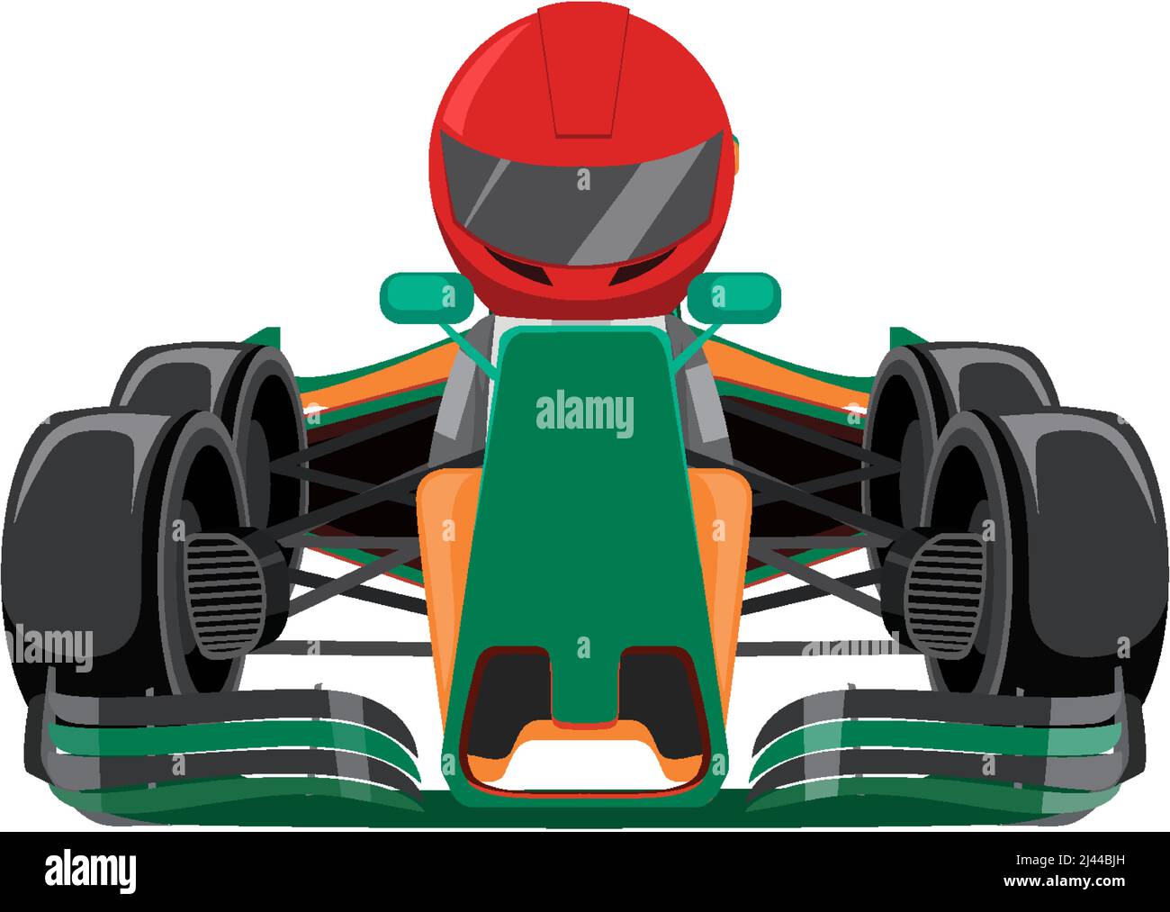 A formula one racing car with a racer illustration Stock Vector Image ...