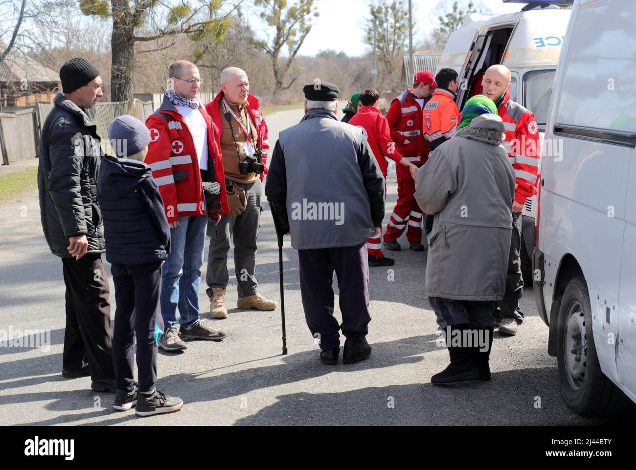 KYIV REGION, UKRAINE - APRIL 7, 2022 - Ukrainian Red Cross Society ...