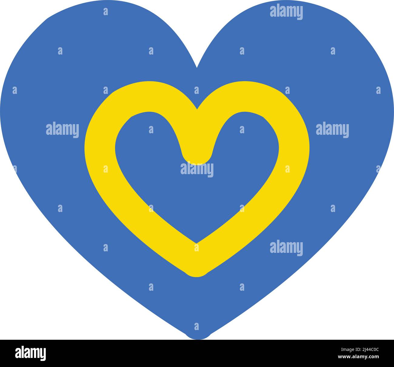 Blue And Yellow Heart Clipart