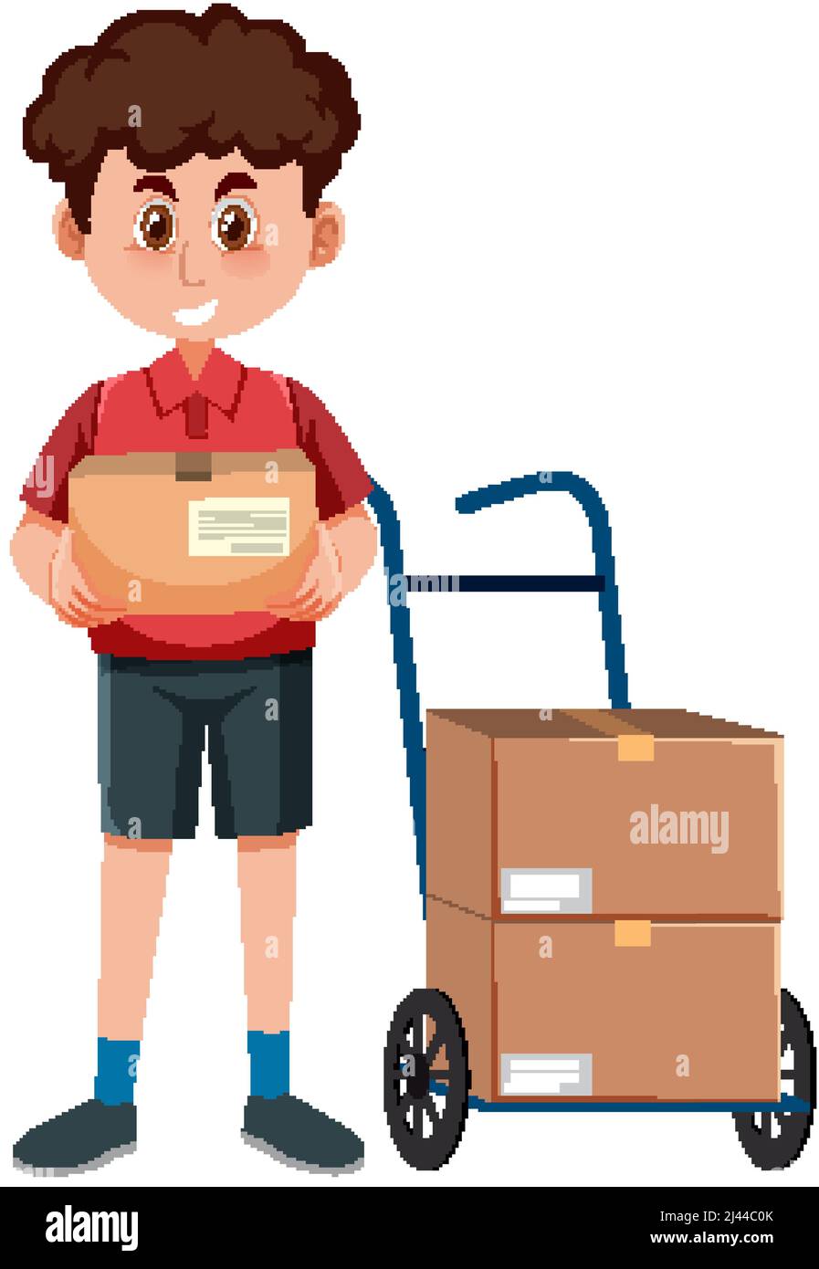 Delivery man with packages illustration Stock Vector Image & Art - Alamy