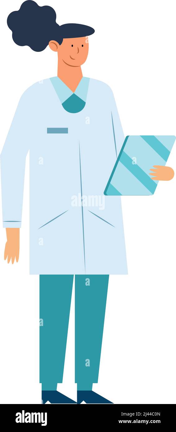 female doctor reading order character Stock Vector Image & Art - Alamy