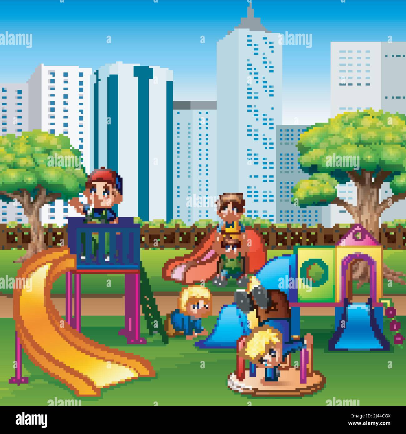 Boy girl having fun building Stock Vector Images - Alamy