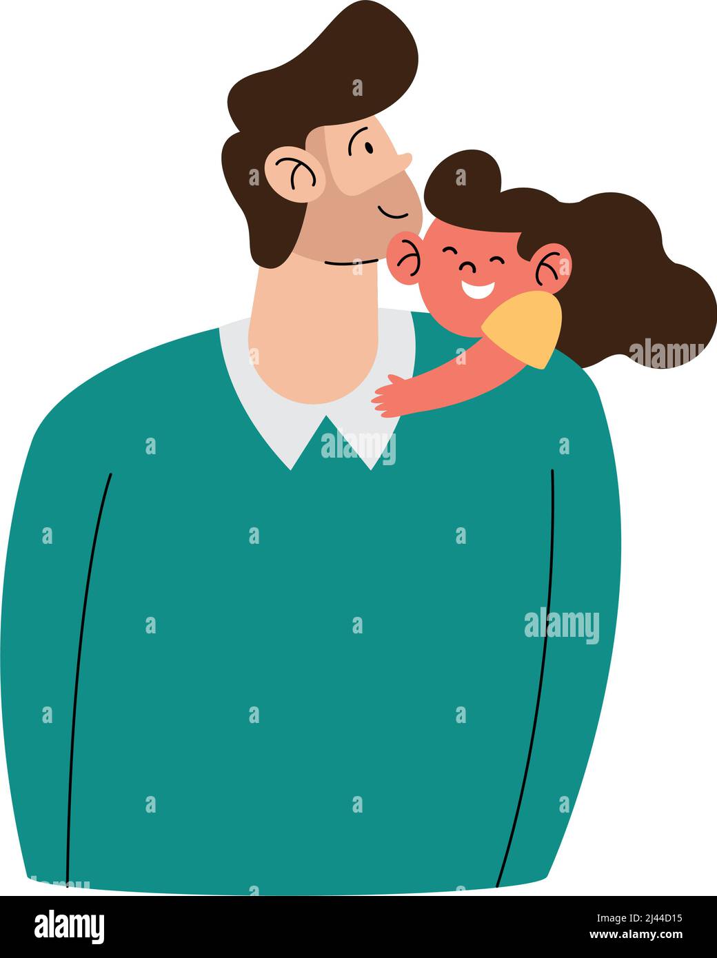 happy father with little daughter characters Stock Vector Image & Art ...