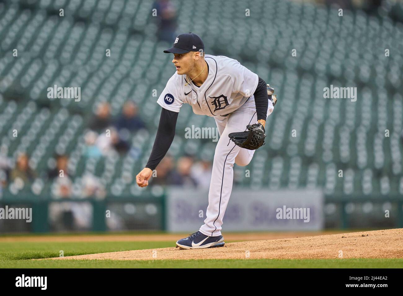 April 11 2022: Detroit pitcher Matt Manning (25) throws a pitch during ...