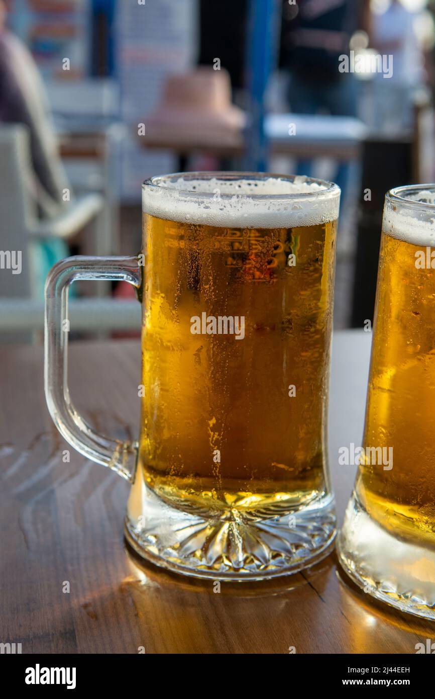 Two glasses foamy beer hi-res stock photography and images - Alamy