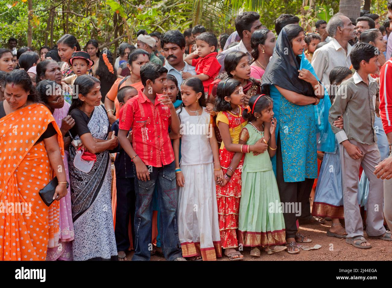 Crowd of People waiting for procession of Thaipusam festival in state ...