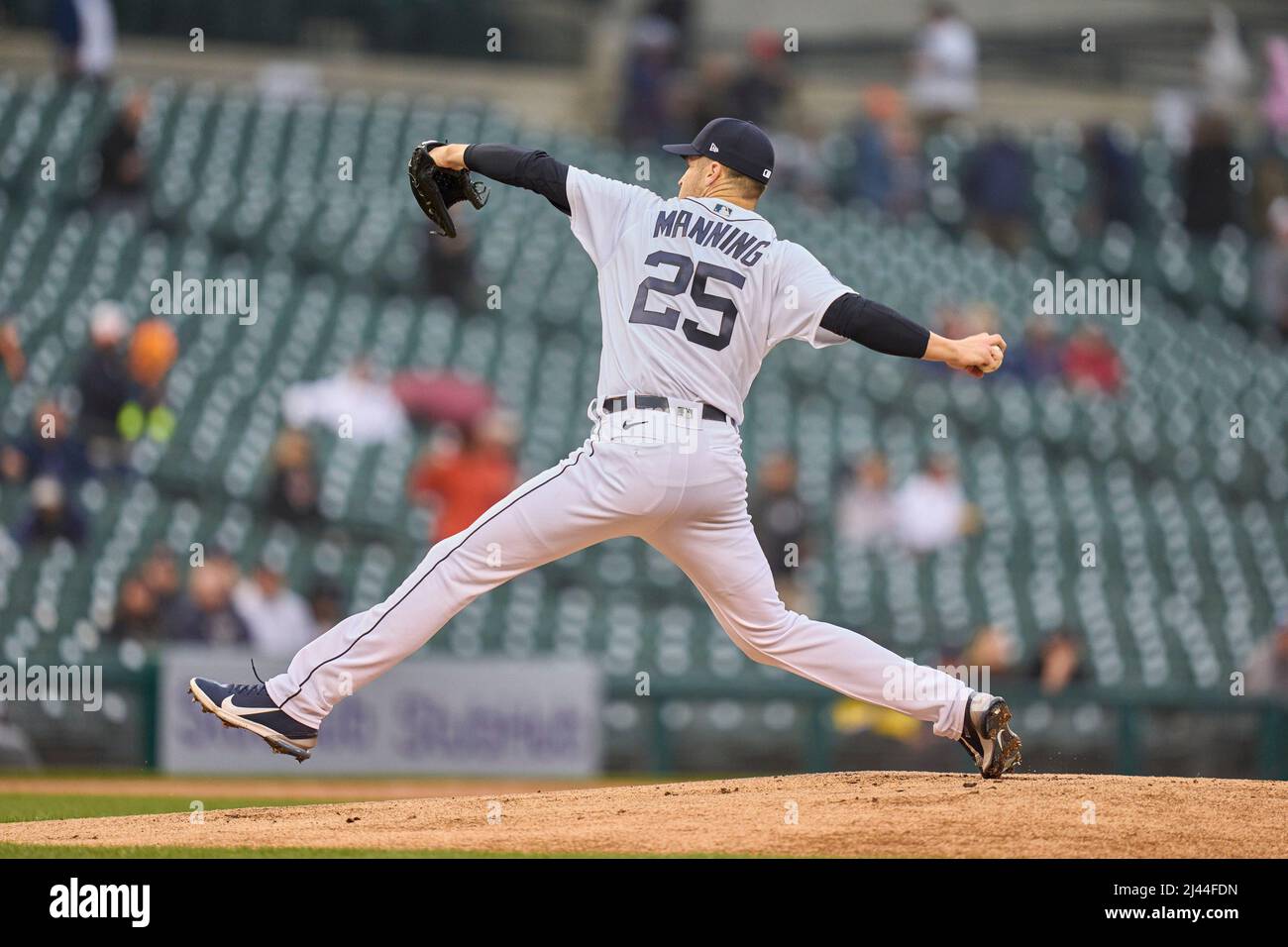 April 11 2022: Detroit pitcher Matt Manning (25) throws a pitch during ...