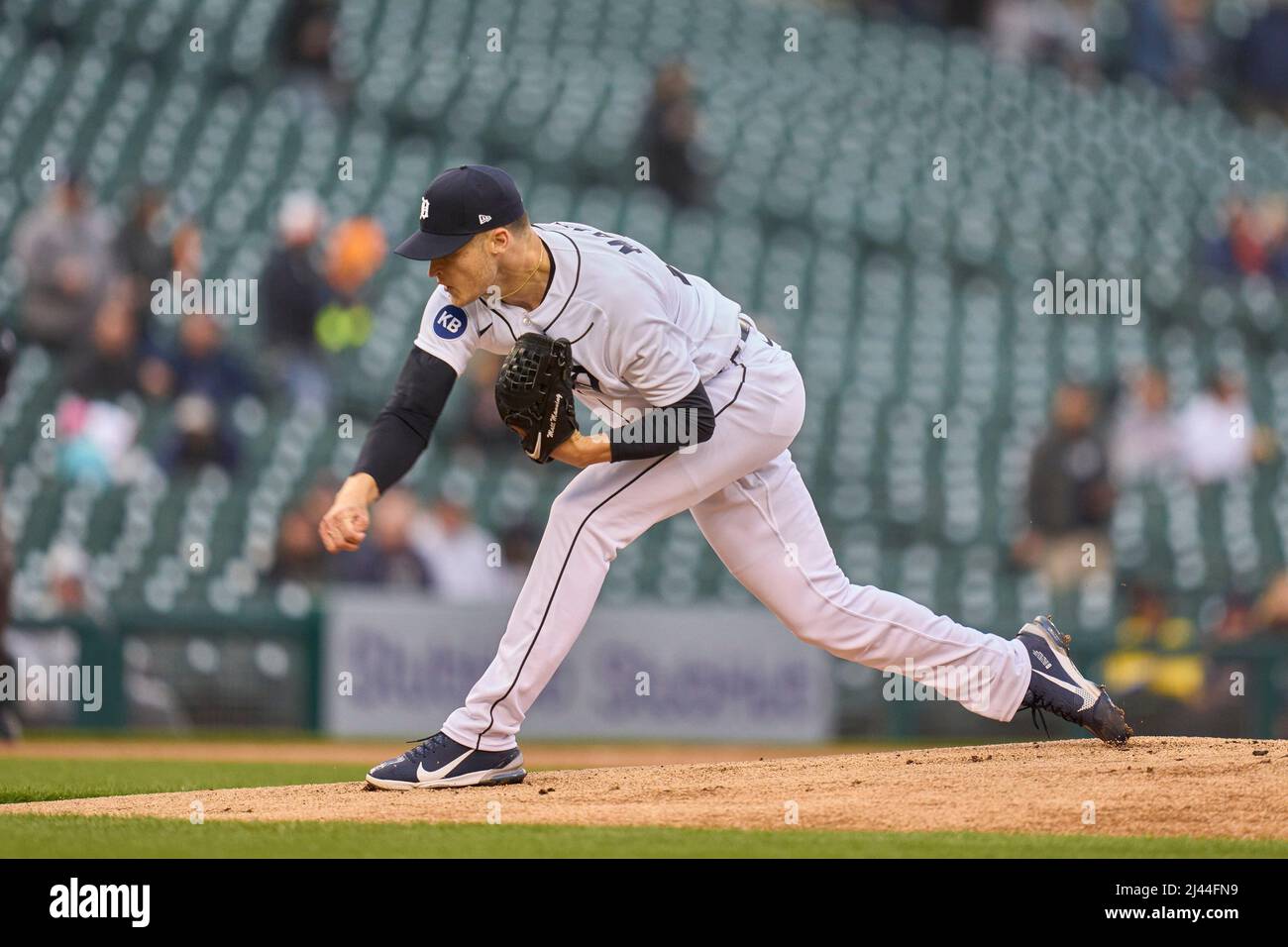April 11 2022: Detroit pitcher Matt Manning (25) throws a pitch during ...