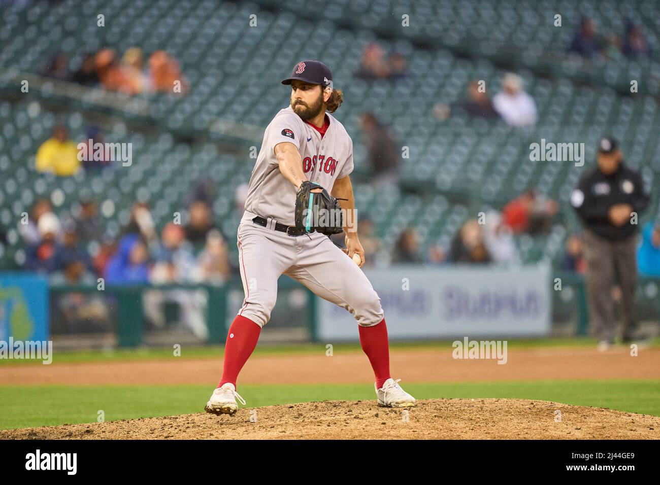 April 11 2022: Boston pitcher Austin Davis (56) throws a pitch during ...