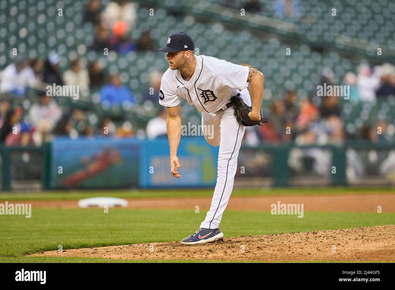 April 11 2022: Detroit pitcher Alex Lange (55) throws a pitch during ...