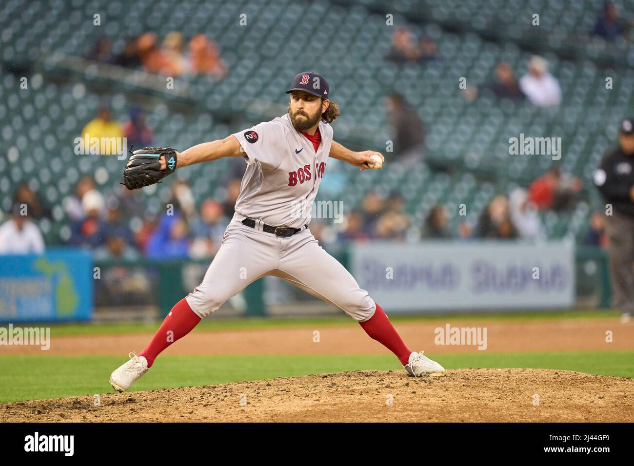 April 11 2022: Boston pitcher Austin Davis (56) throws a pitch during ...