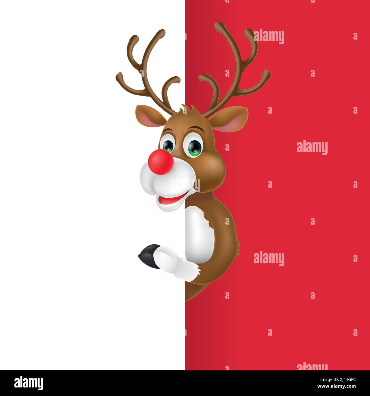 Cartoon illustration rudolph red nose hi-res stock photography and ...