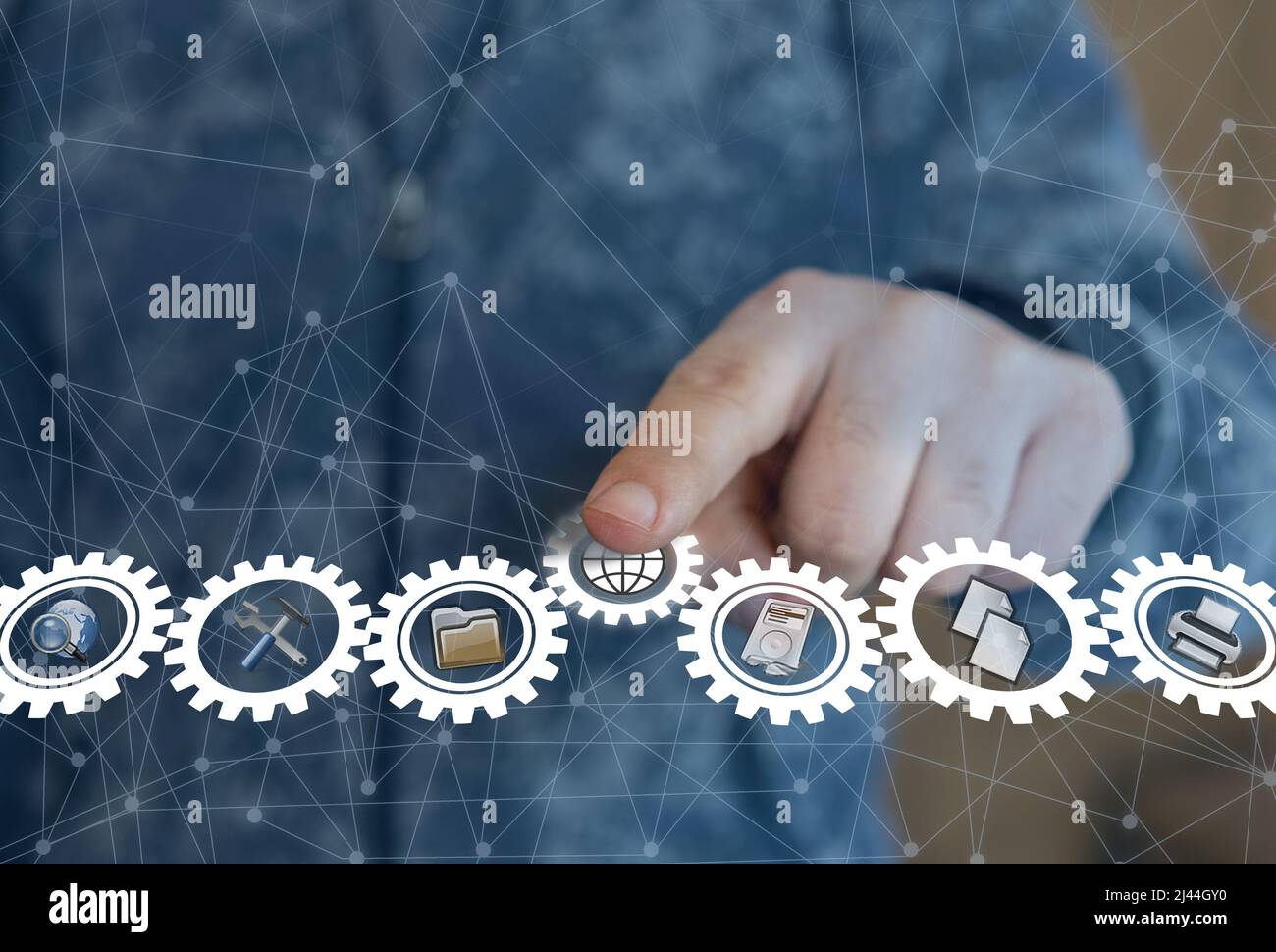 The document management system is set up by an IT consultant working in ...