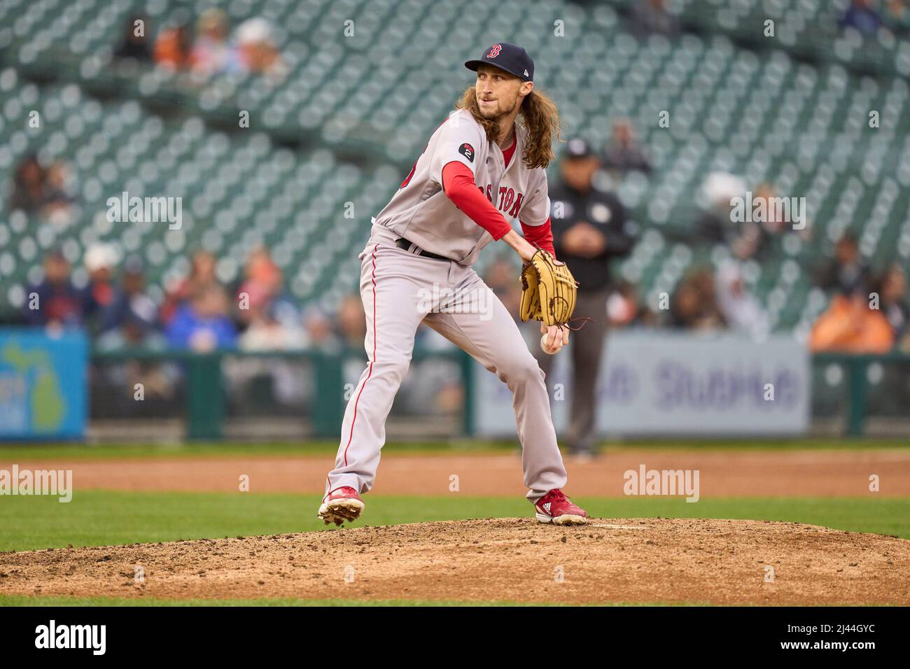 April 11 2022: Boston pitcher Matt Strahm (55) throws a pitch during ...