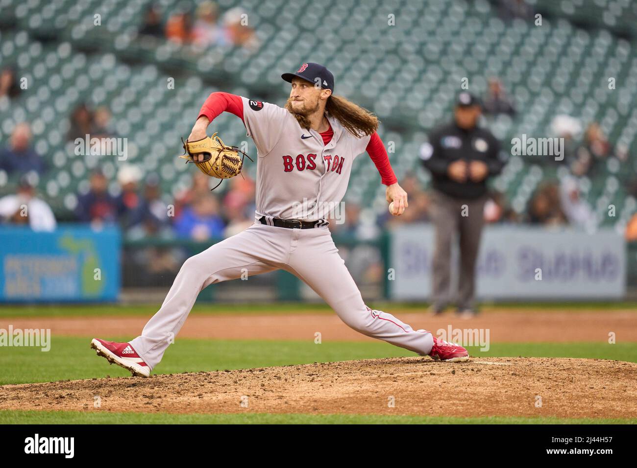 April 11 2022: Boston pitcher Matt Strahm (55) throws a pitch during ...