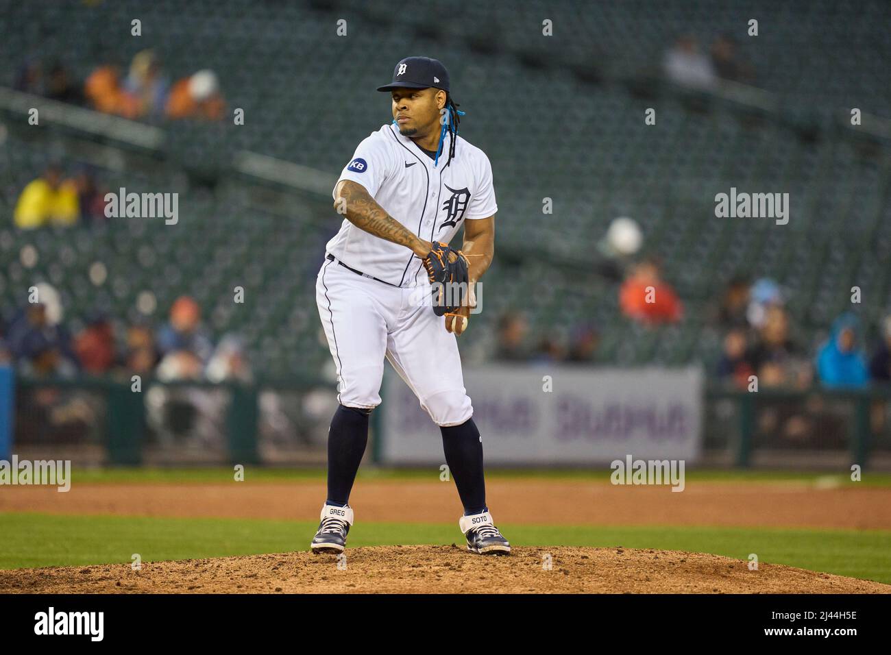 April 11 2022: Detroit pitcher Gregory Soto (65) throws a pitch during ...