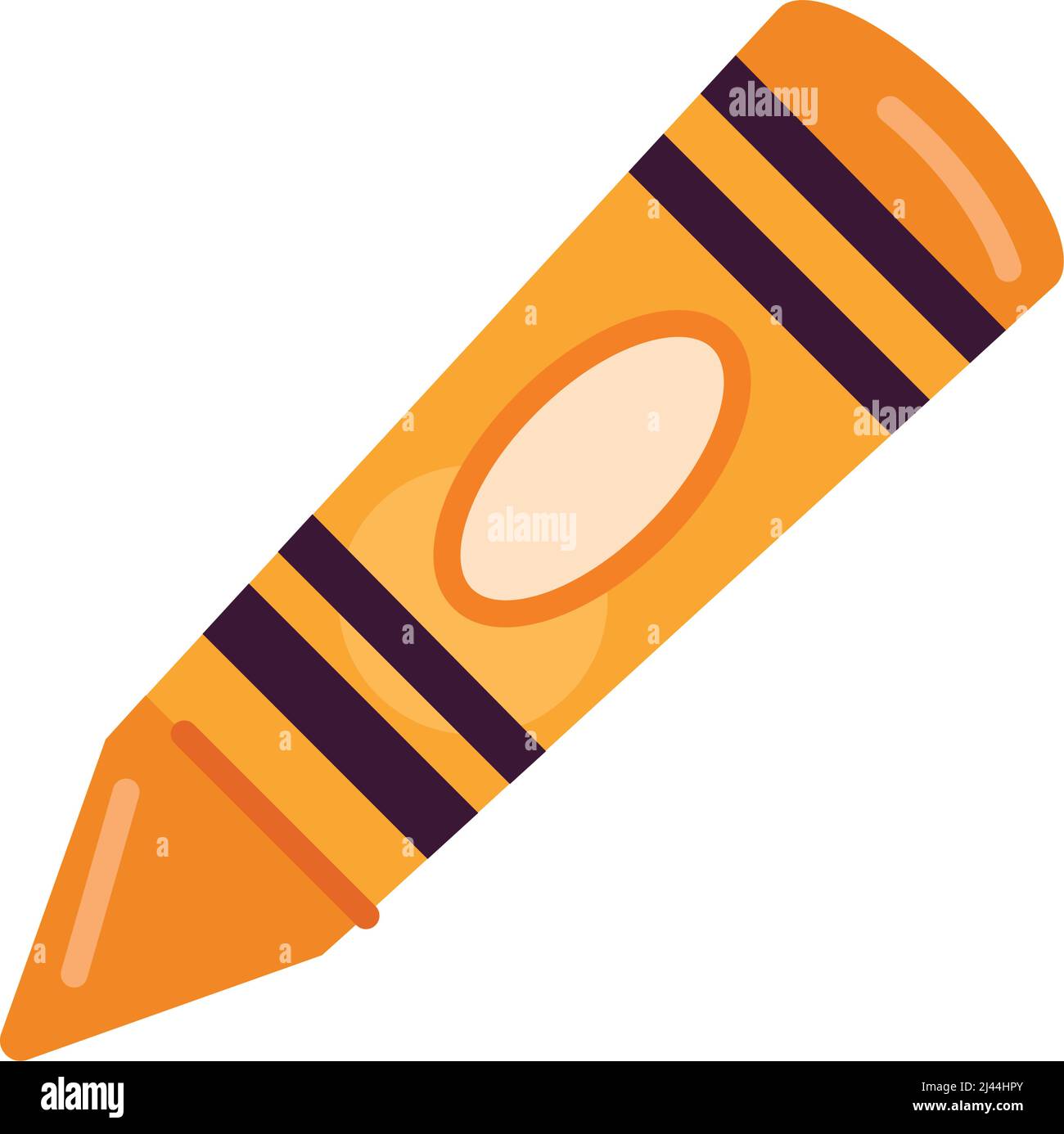 orange crayon school supply icon Stock Vector Image & Art - Alamy